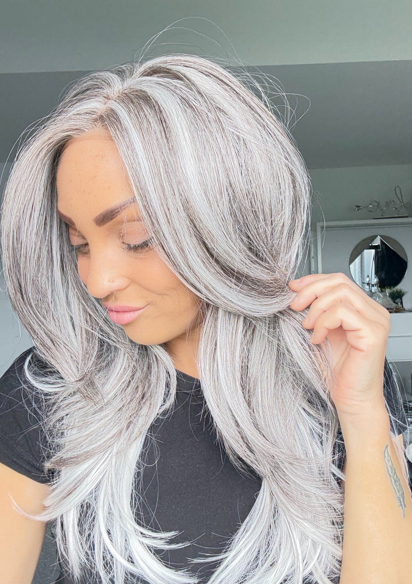 Sloan - 13x6 Lace Front Wig | 20” | Silver / Cool Grey Blend – The Wig ...